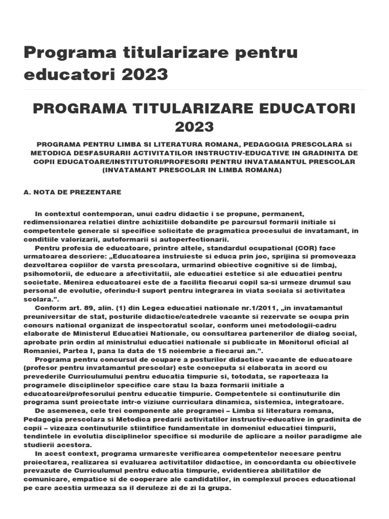 Programa Educatori | PDF