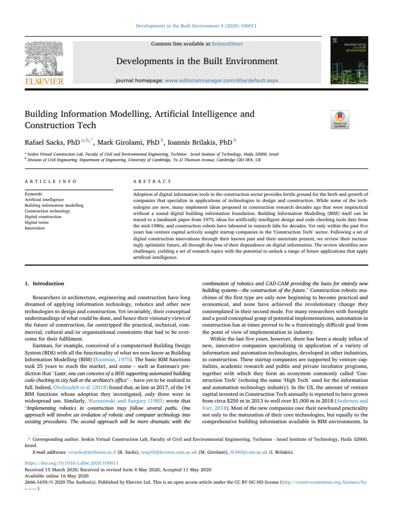 Building Information Modelling Artificial Intelligence and | PDF | Building Information Modeling ...