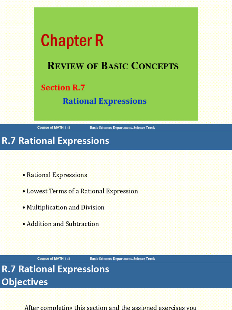 Section R.7 Rational Expressions | Download Free PDF | Multiplication ...
