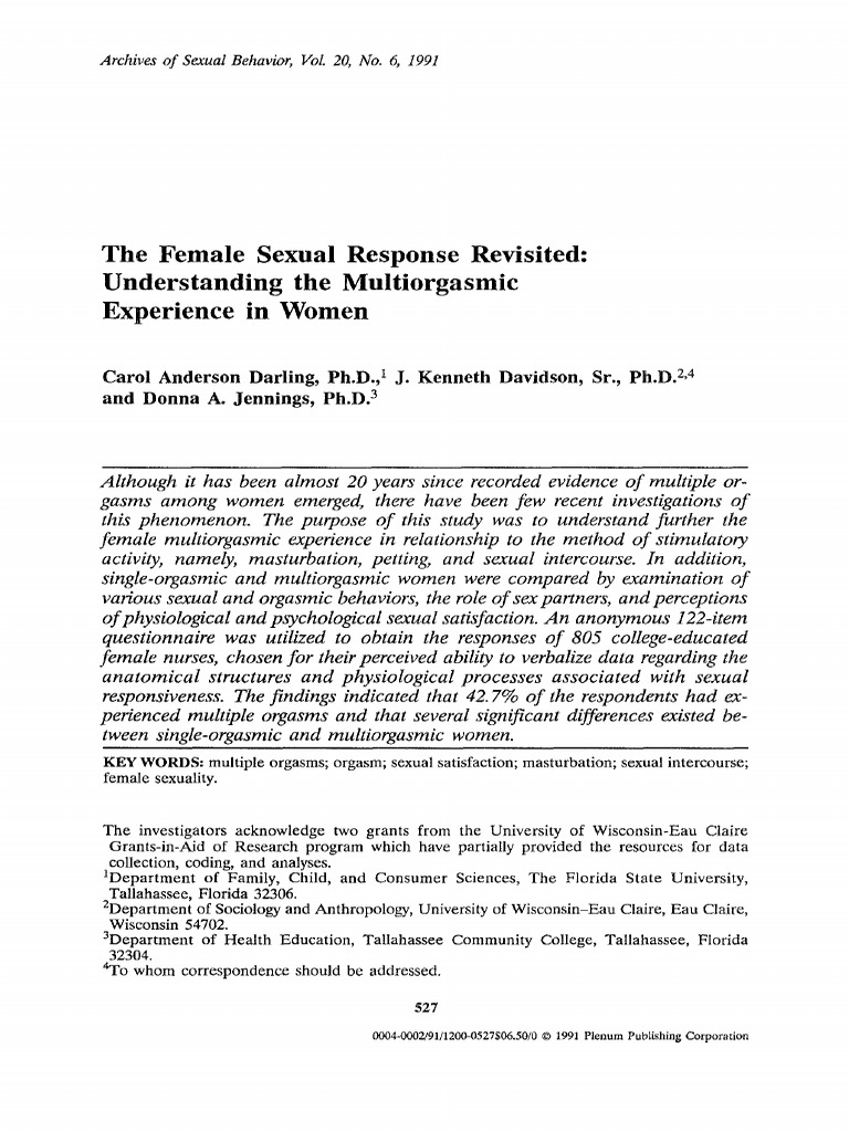 The Female Sexual Response Revisited Understanding | PDF | Orgasm | Sexual Intercourse
