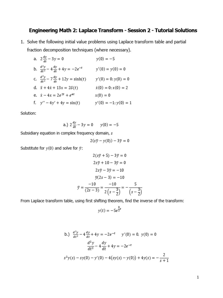 Laplace 2 | Download Free PDF | Laplace Transform | Mathematical Objects