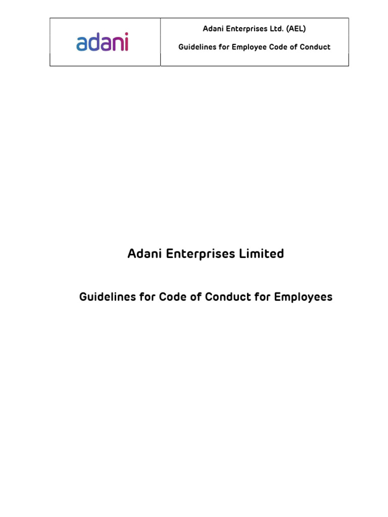 Guidelines For Code of Conduct For Employees | PDF