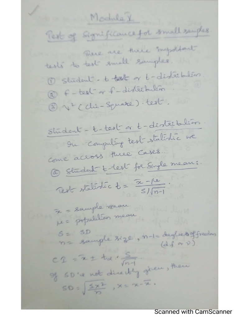 Small Sample Tests | PDF