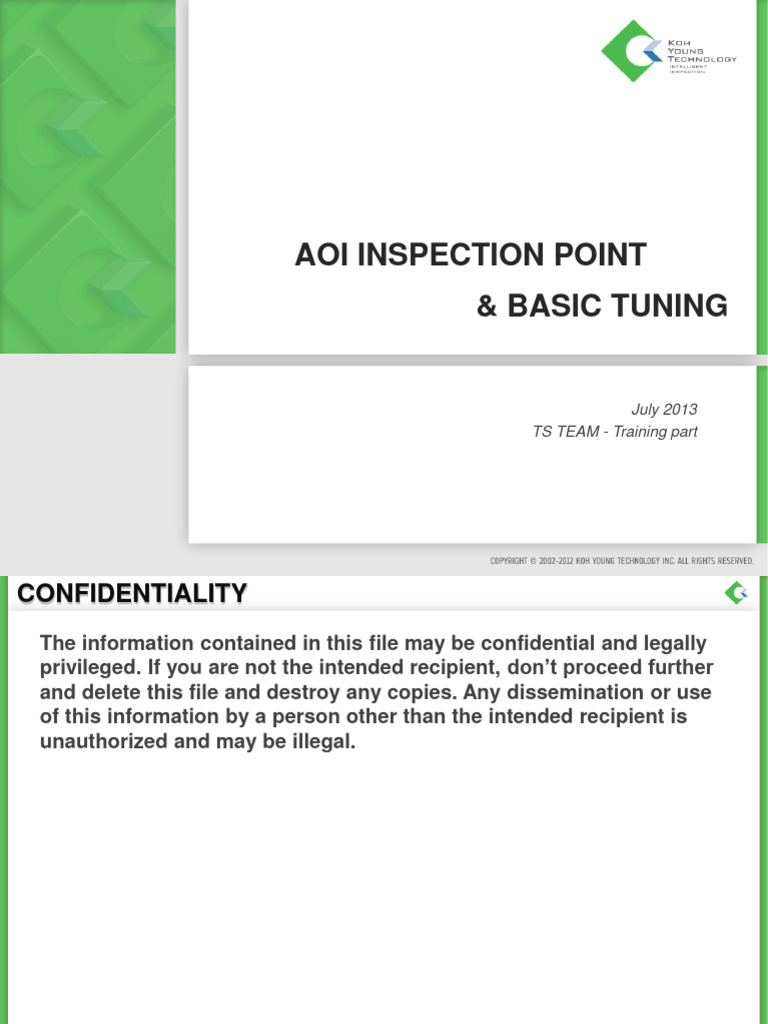 AOI Inspection & Tuning Guide | PDF | Length | Computer Engineering