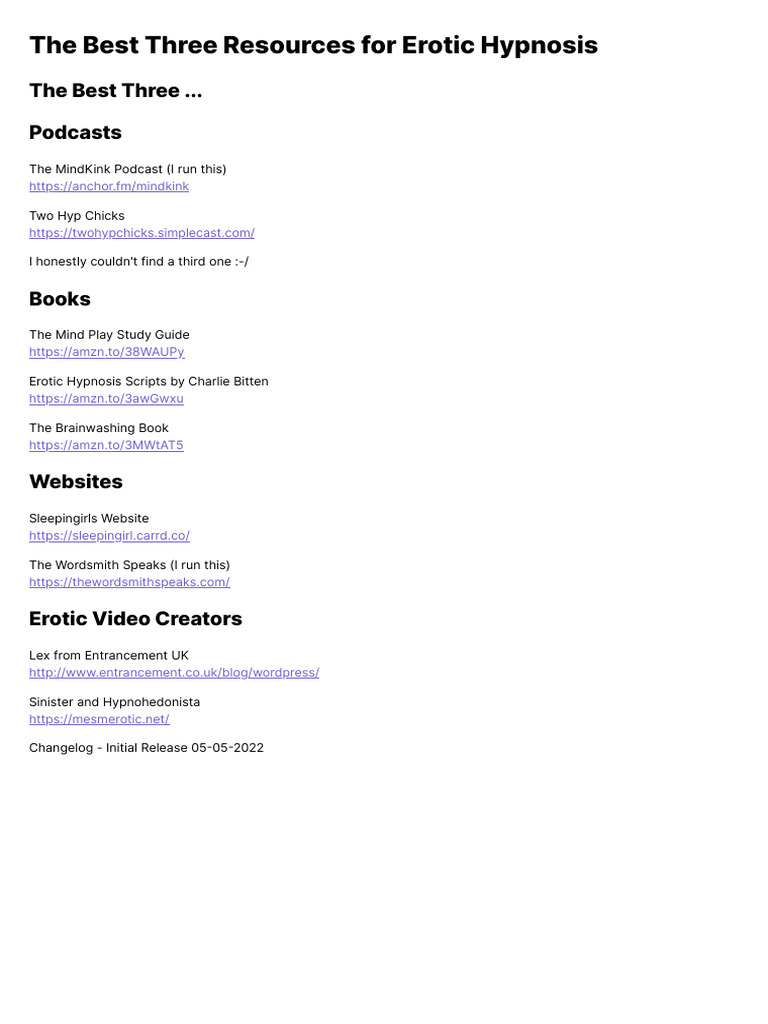 The Best Three Resources For Erotic Hypnosis | PDF