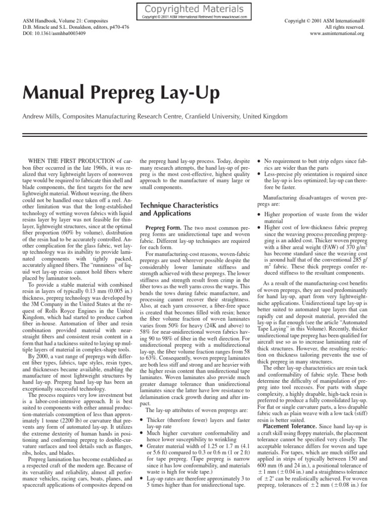 Manual Prepreg Lay-Up | PDF | Fiberglass | Building Engineering
