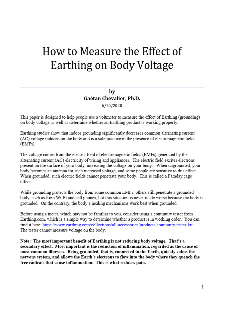 How To Measure The Effect of Earthing On Body Voltage 2020 | PDF | Ac Power Plugs And Sockets ...