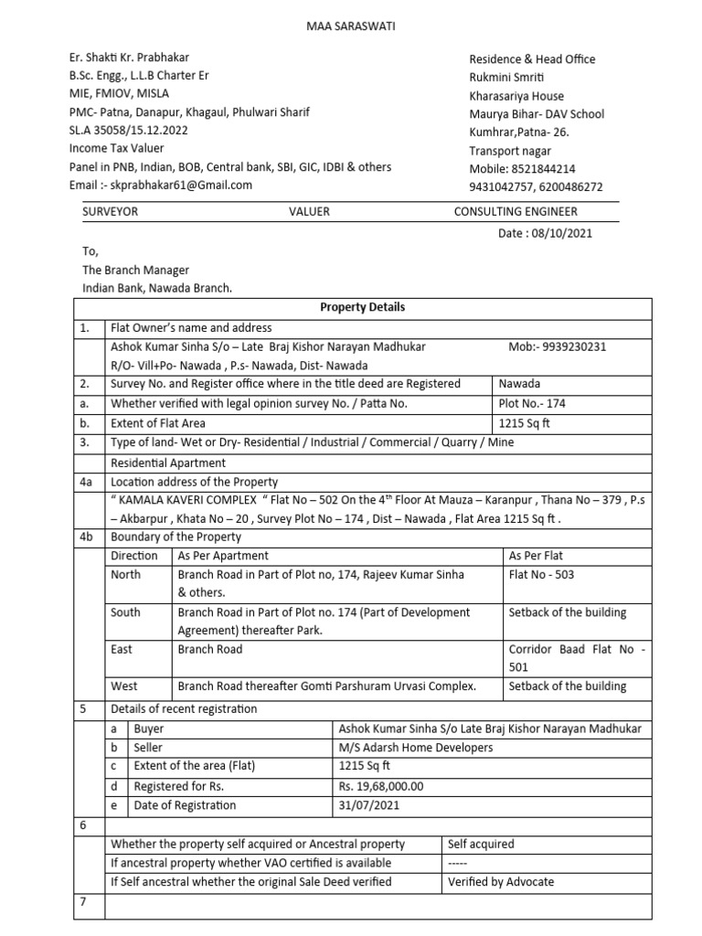 Ashok Kumar Sinha | PDF | Property Law | Real Property Law