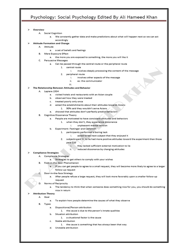 Chapter 14 Social Psychology | PDF | Prejudices | Attitude (Psychology)
