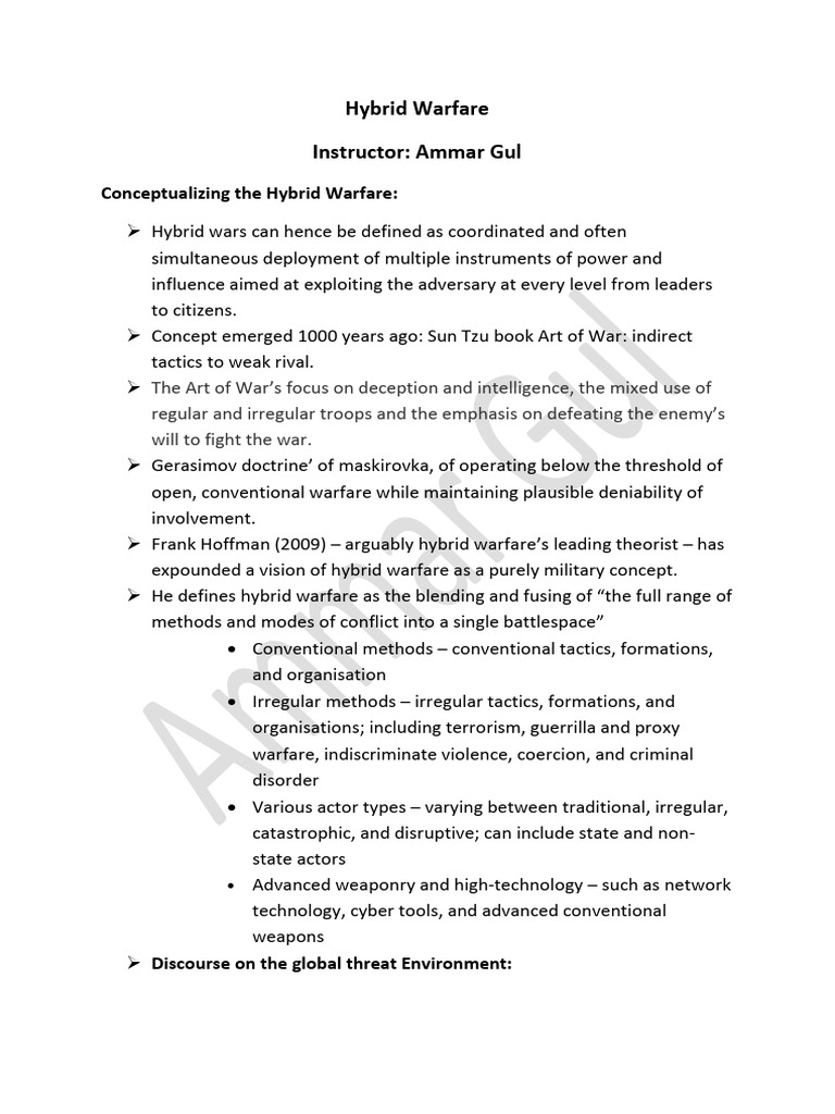 Hybrid Warfare | PDF | Security | Cyberwarfare Hybrid Warfare | PDF | Security | Cyberwarfare
