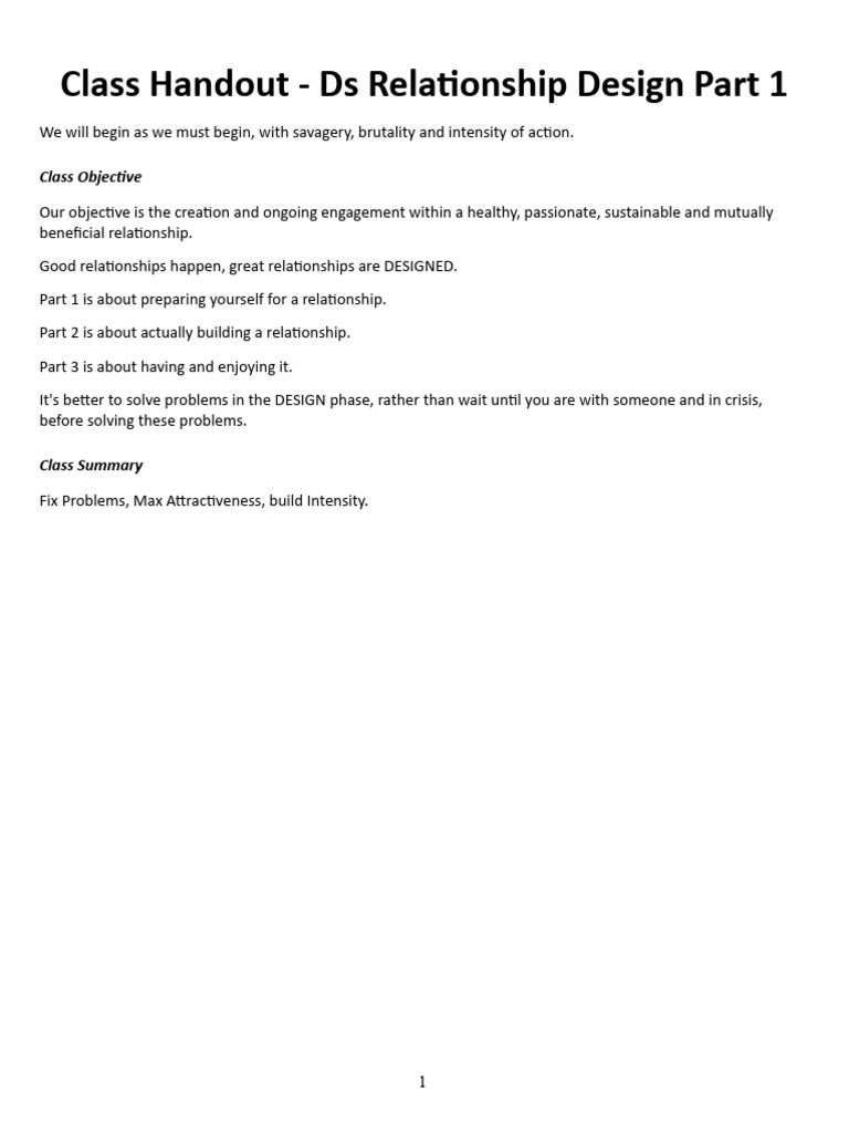 058 - Ds Relationship Design Part 1 - Class Handout | PDF | Orgasm ... 058 - Ds Relationship Design Part 1 - Class Handout | PDF | Orgasm ...