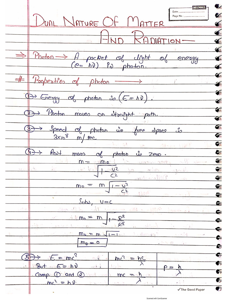 Dual nature of matter | PDF