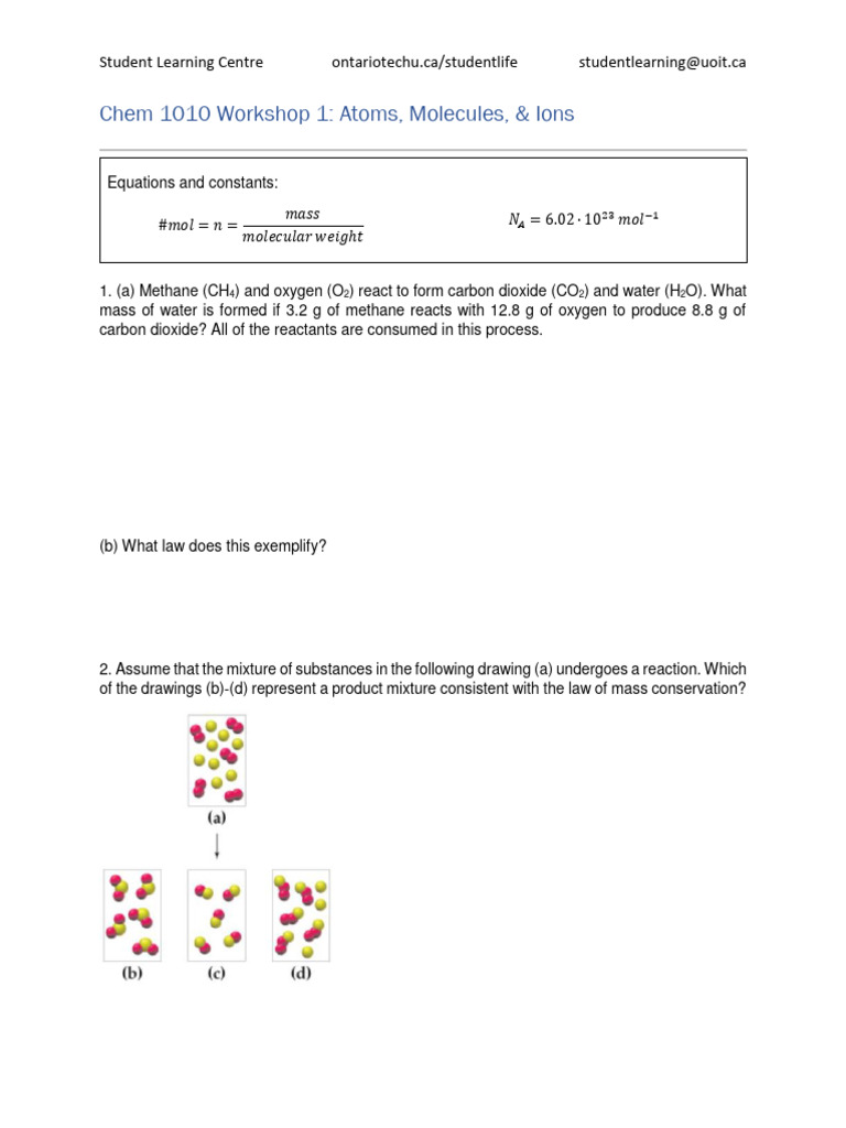 WS 1 Atoms Molecules Ions | PDF