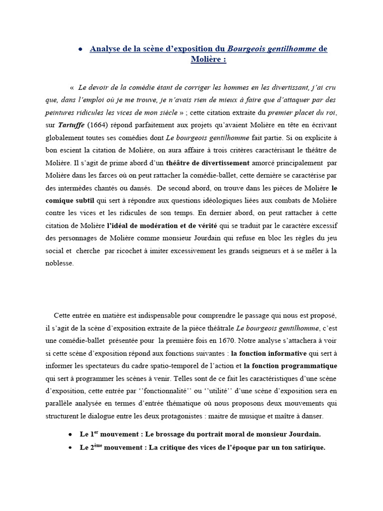 Analyse de la scène d'exposition | PDF