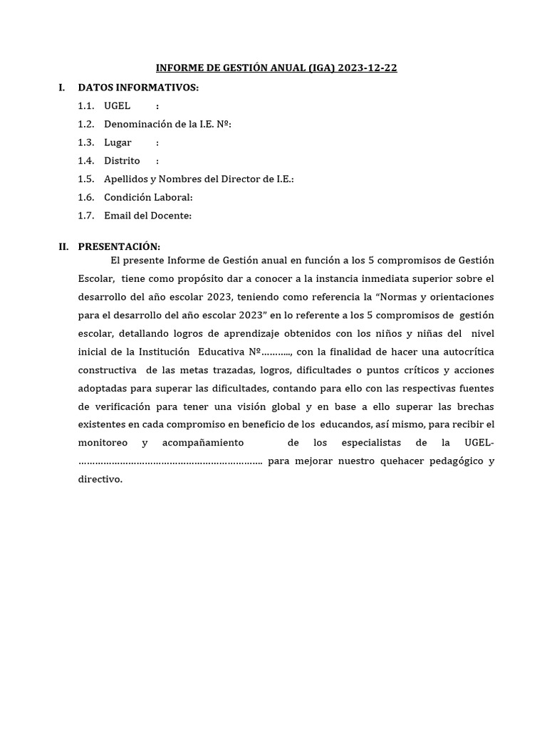 (Iga) Informe de Gestión Anual 2023 | PDF