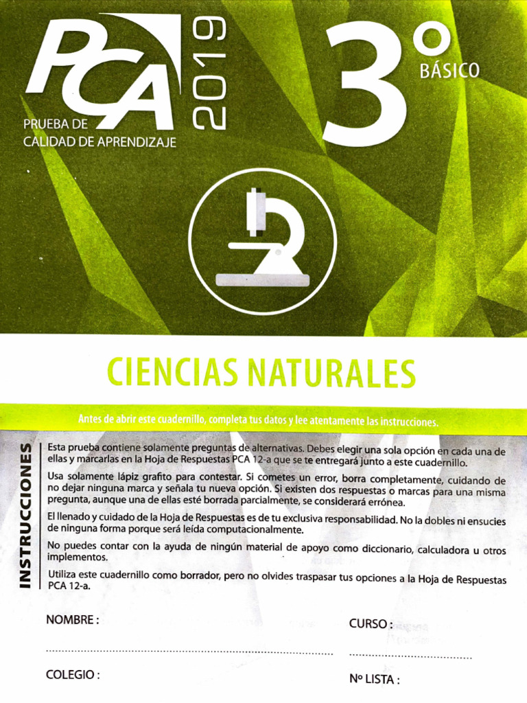 PCA Ciencias 2019 - 3ro Básico | PDF | Luna | Dom
