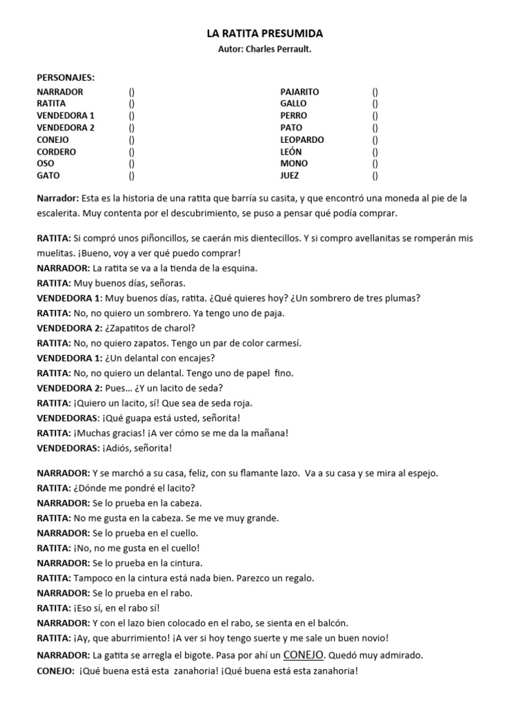 La Ratita Presumida 5° | PDF