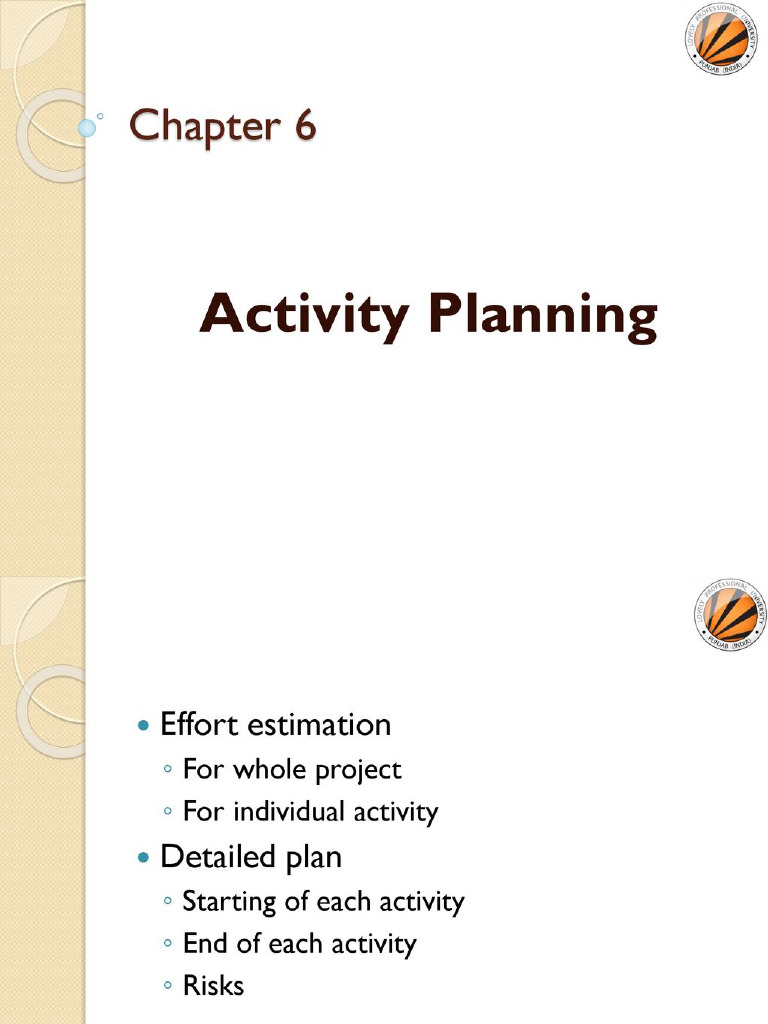 Chapter 6 Activity Planning - PPT Download | PDF