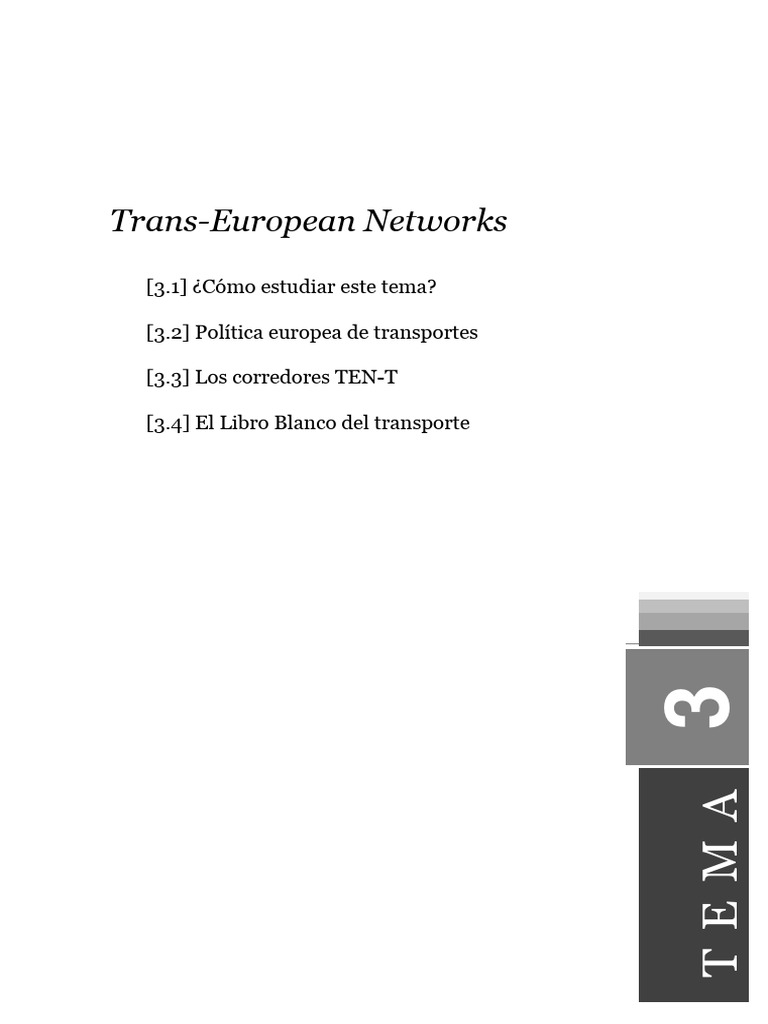 Tema 3. Trans-European Networks | PDF | Transporte | Logística
