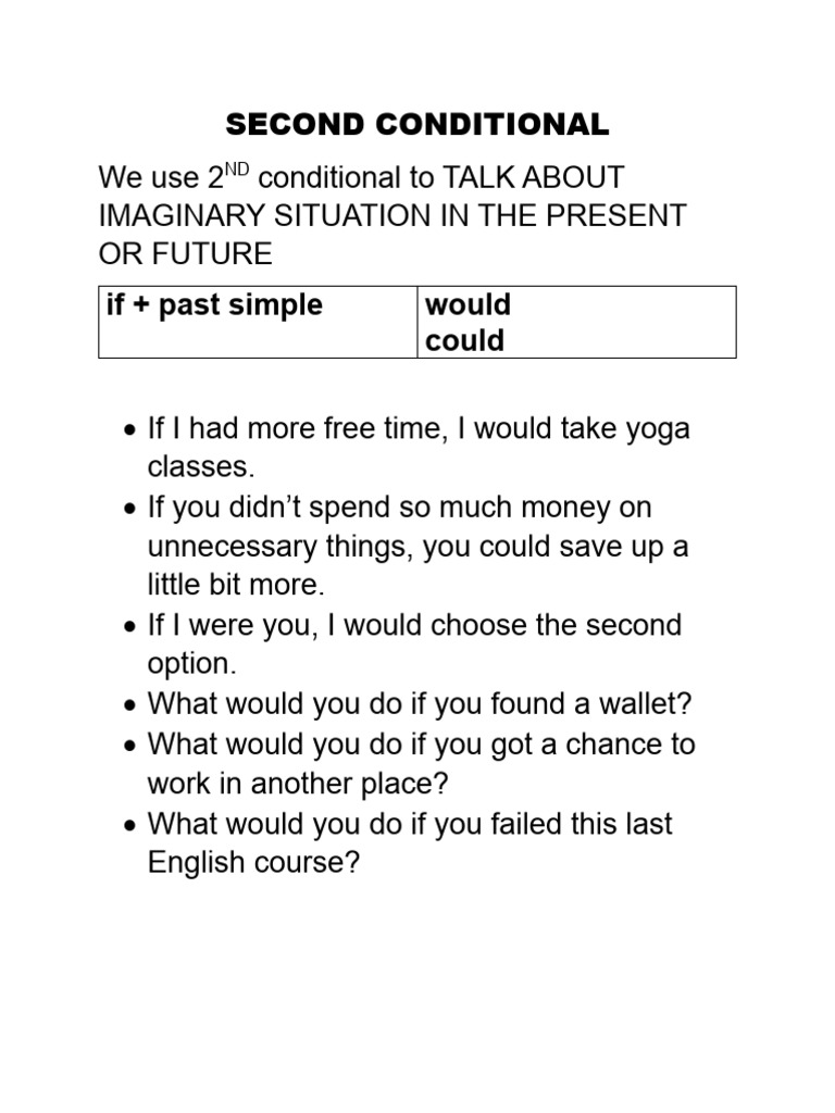 Second Conditional - Third Conditional | PDF