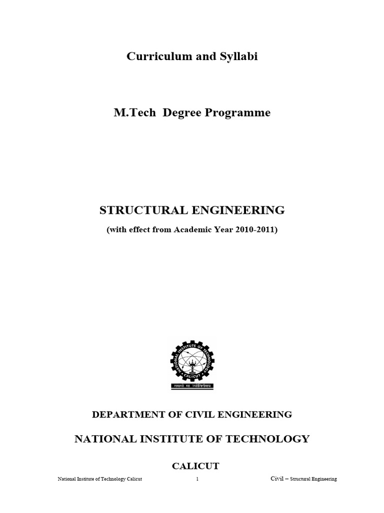 Structural Engineering Relevant Syllabus | PDF