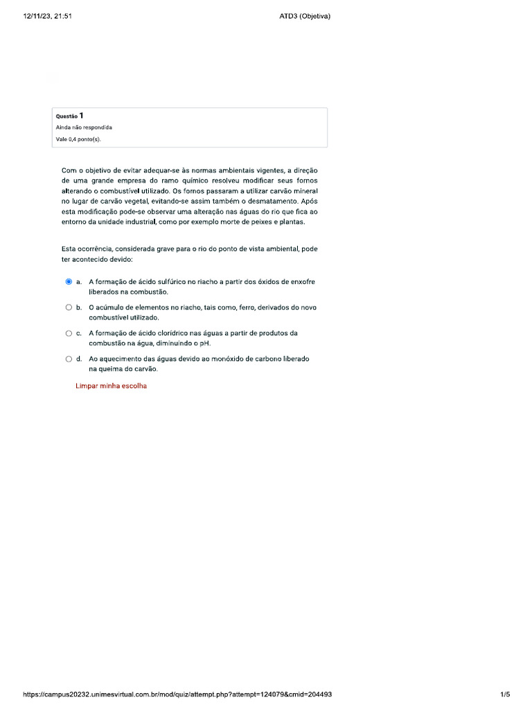 ATV 3 - Quimica Ambiental | PDF