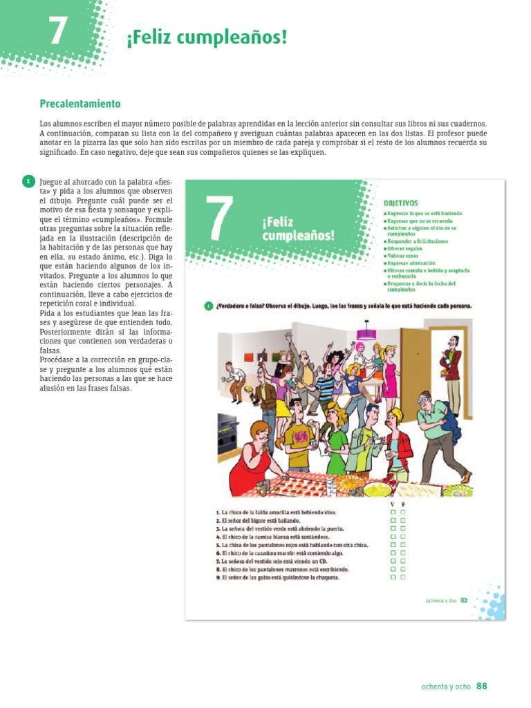 Actividades para el cumpleaños en clase | PDF | Verbo | Mecánica del ...