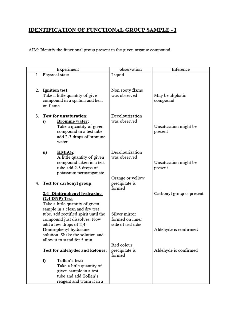 Test For Aldehyde | PDF | Aldehyde | Chemical Elements