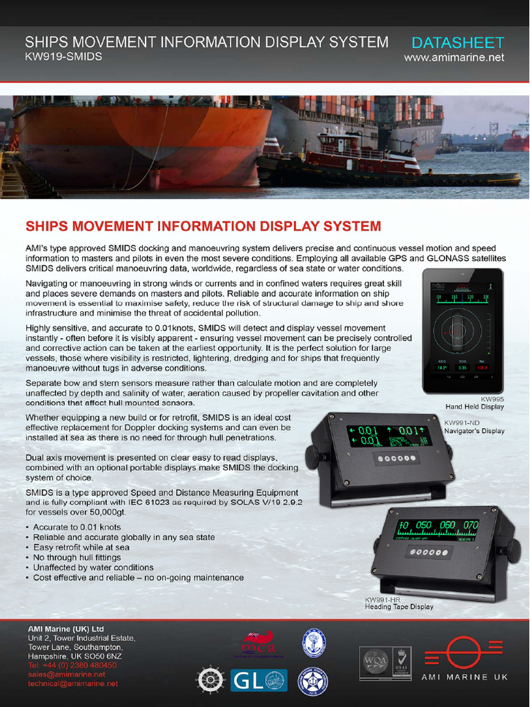 Data Sheet KW919-SMIDS - Ship Movement Information Display System | PDF
