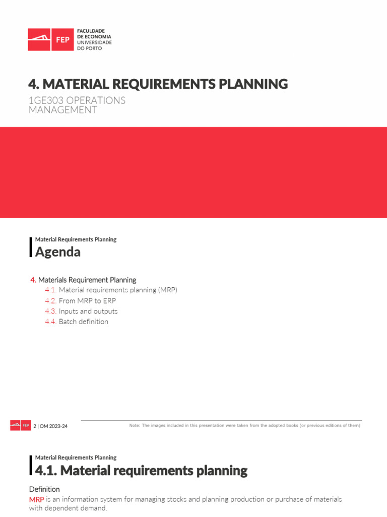 Material Requirements Planning Overview | PDF