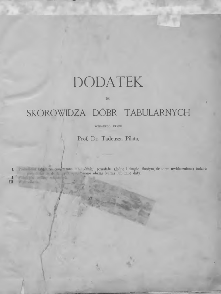 3066 Skorowidz Dobr Tabularnych Dodatek PDF | PDF