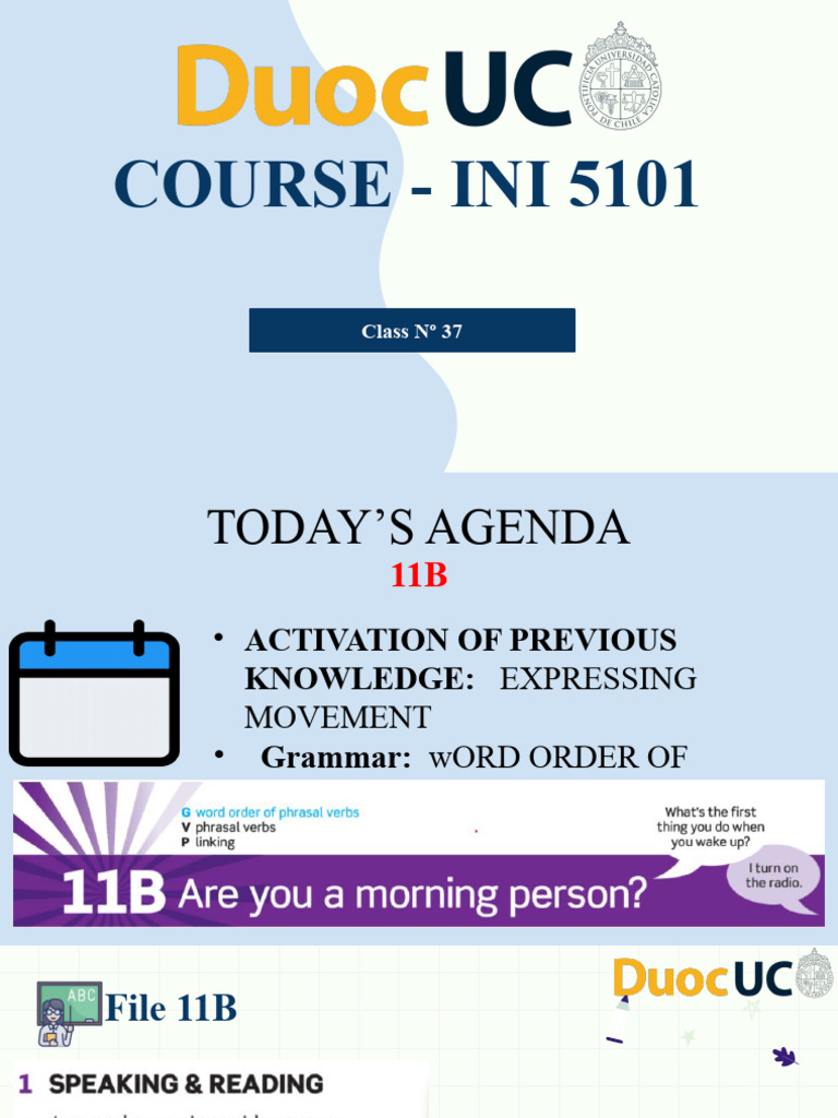 Ini5101 - Class 38 - 11B | PDF | Language Arts & Discipline