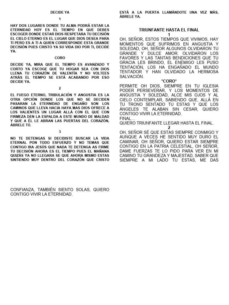 Decide Ya y Triunfante Hasta El Final-1 | PDF | Cristo (título ...