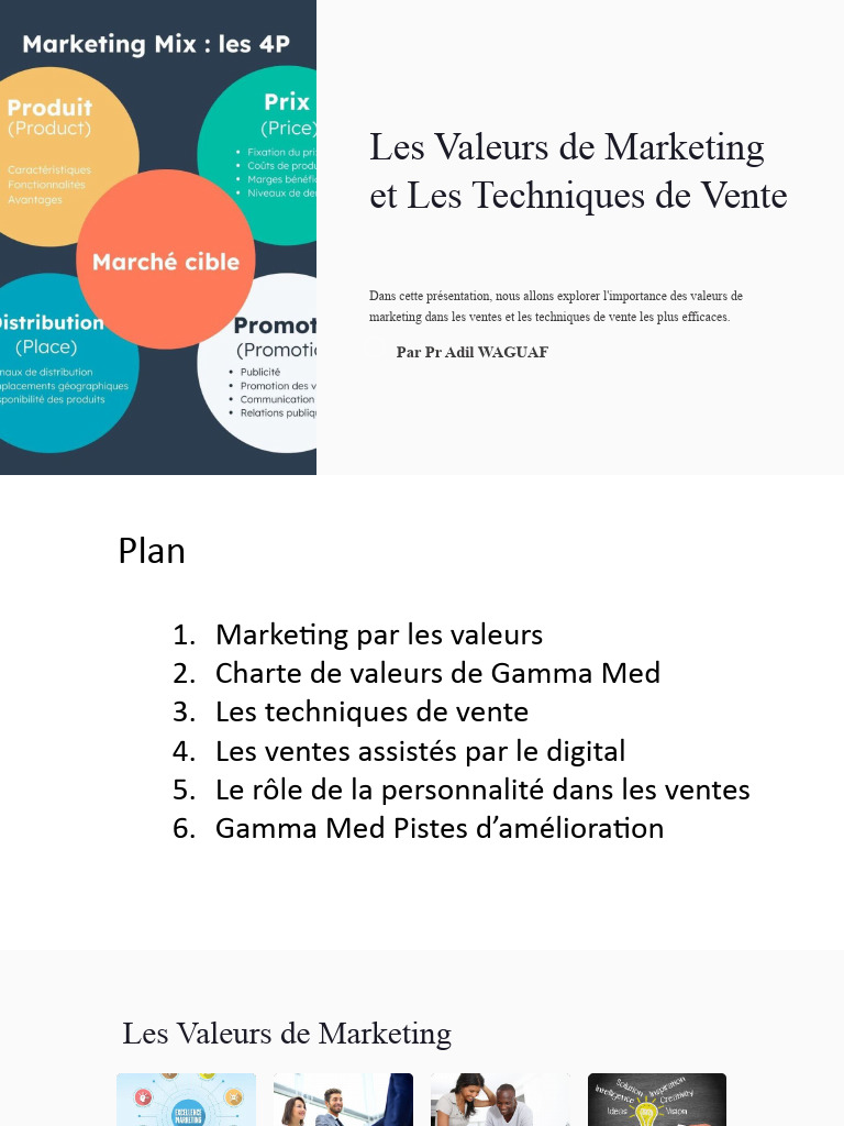 Les Valeurs de Marketing Et Les Techniques de Vente | PDF