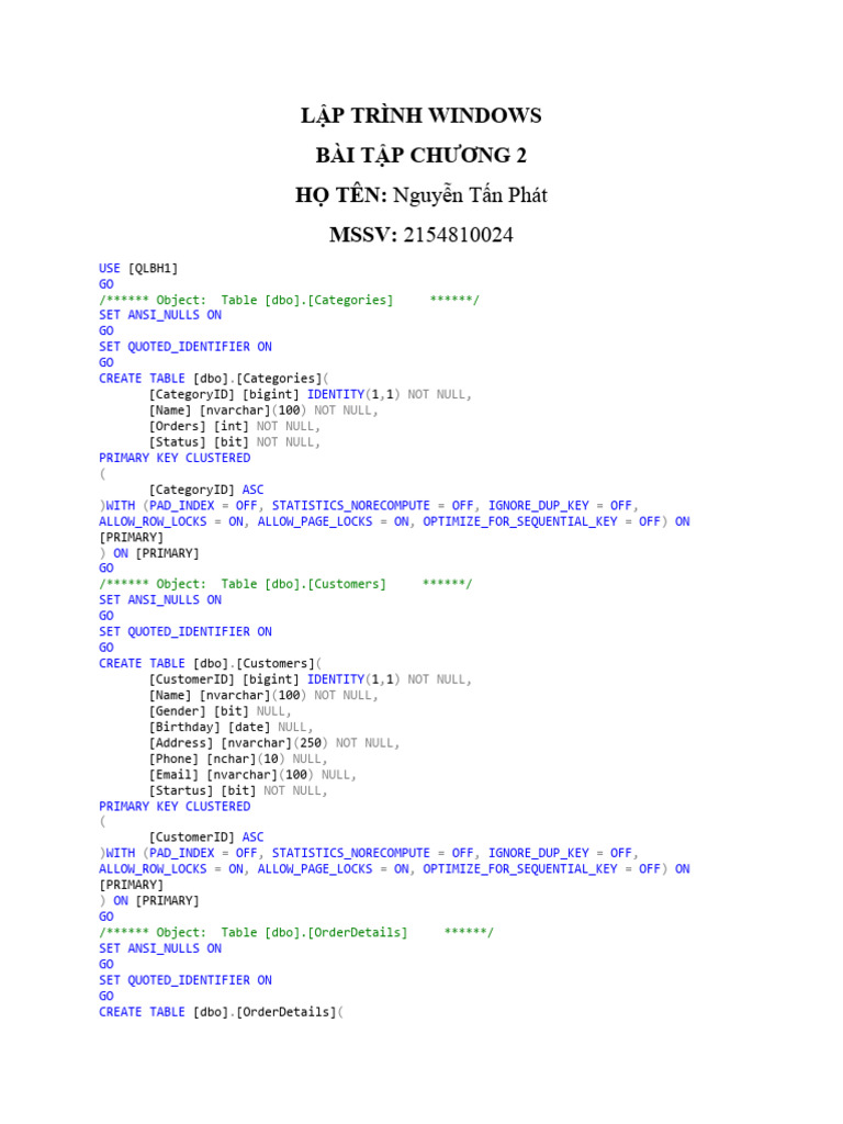 Lập Trình Windows Bài Tập Chương 2 HỌ TÊN: Nguyễn Tấn Phát MSSV: 2154810024 | PDF | Computer ...