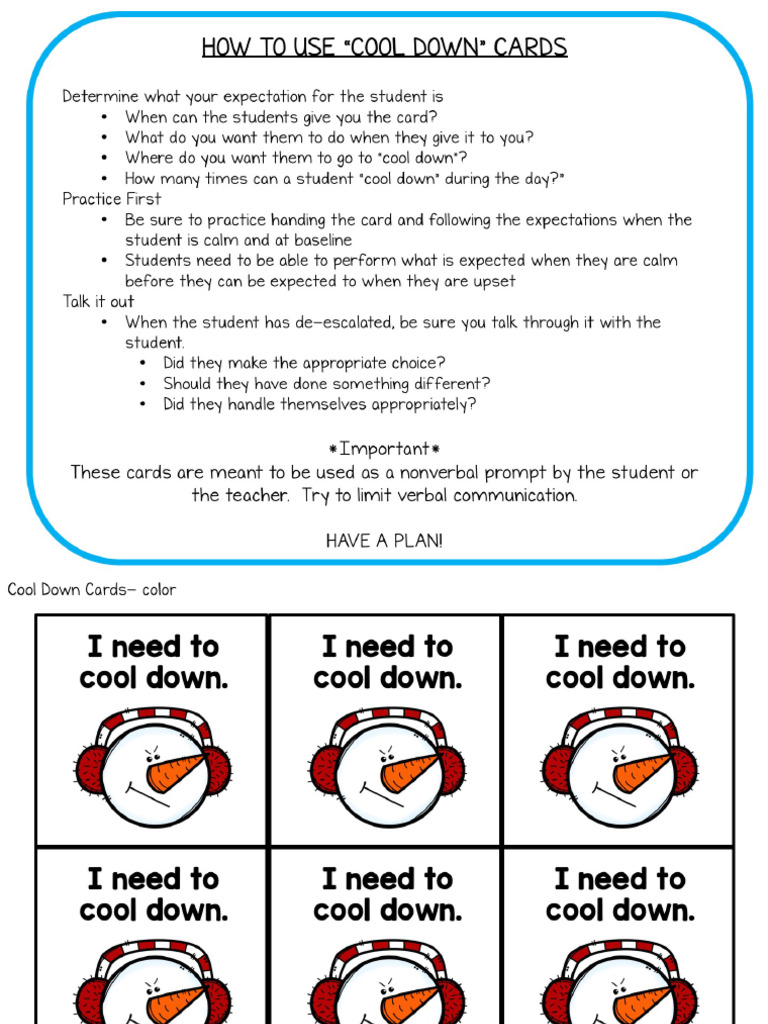 Freebie Break Cards | PDF