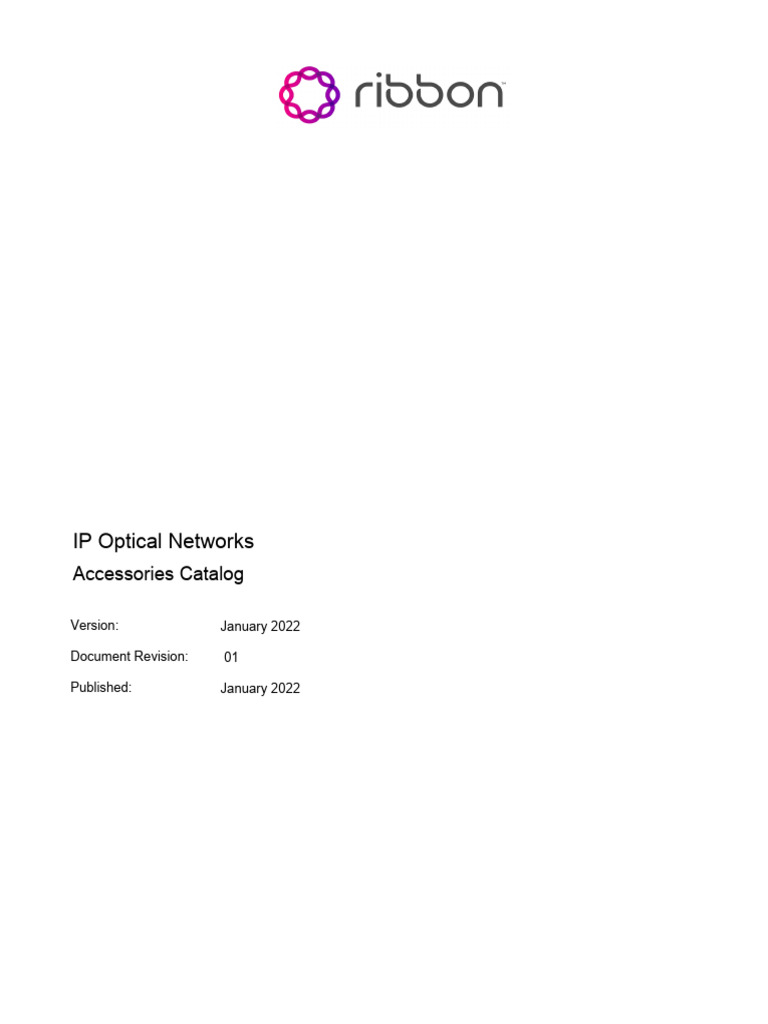 IP Optical Networks Accessories Catalog - January 2022 | PDF ...