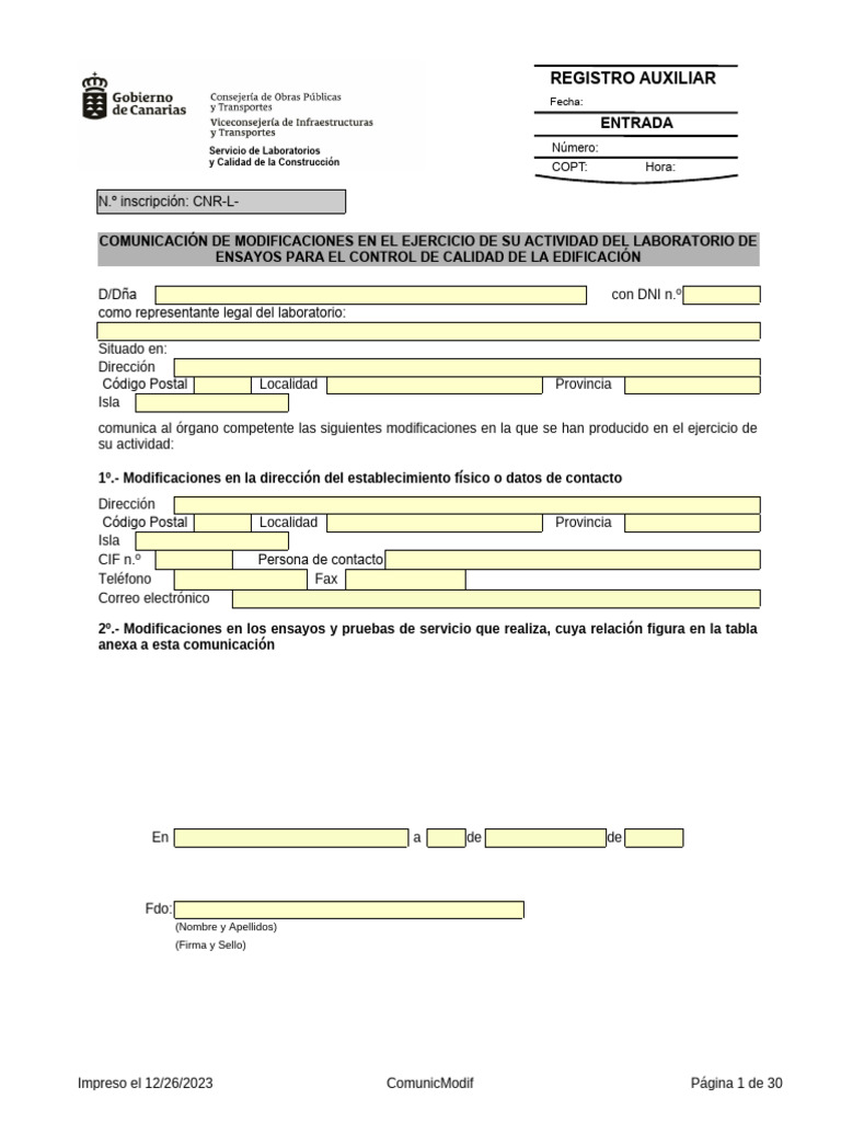 Comunicacion Modificaciones | PDF | Hormigón | Laboratorios