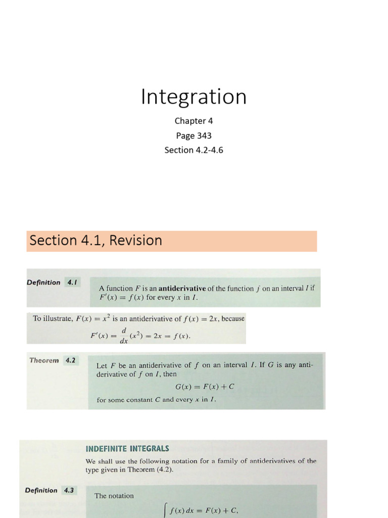 Chapter 4 Integration | PDF