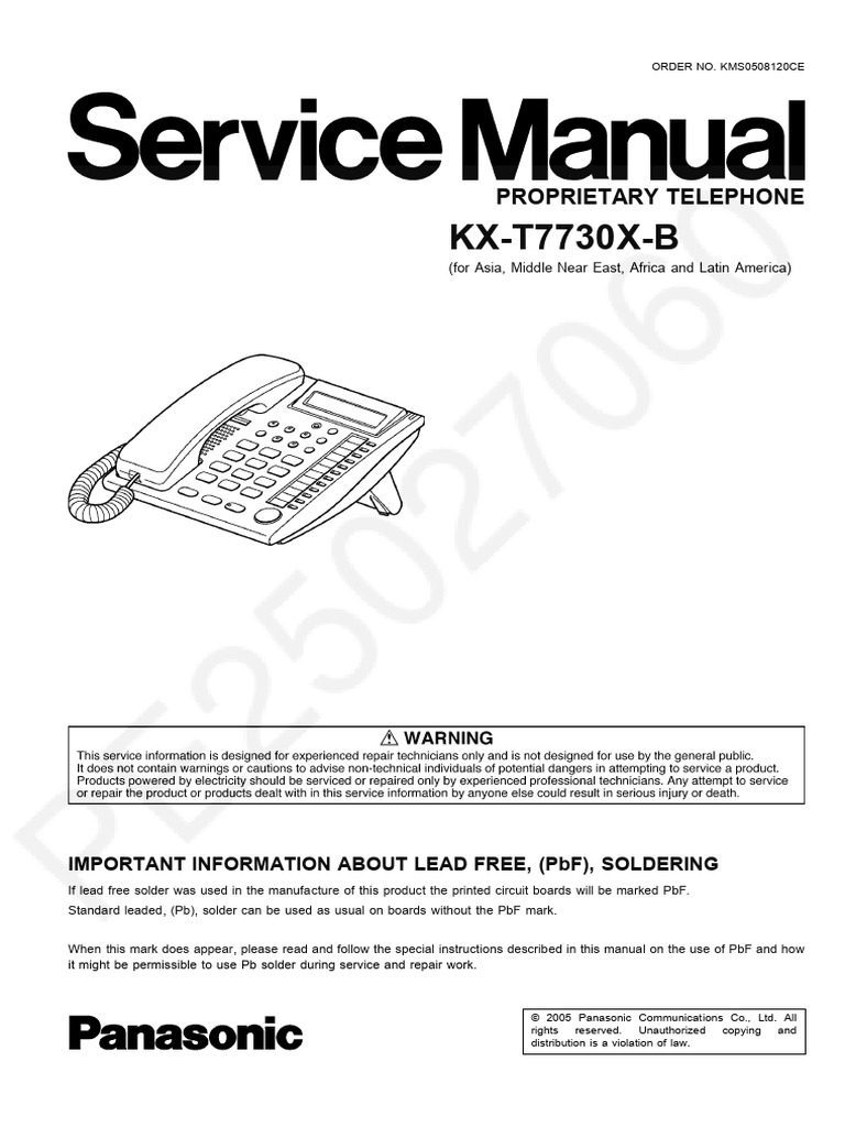 KX-T7730X-B: Proprietary Telephone | Download Free PDF | Printed ...