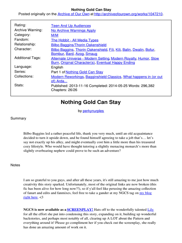 Nothing Gold Can Stay | PDF