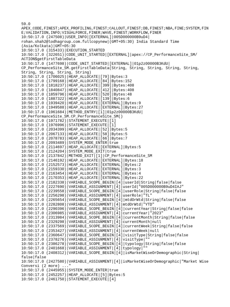 Salesforce Debug Log Analysis | PDF | Boolean Data Type | Information ...
