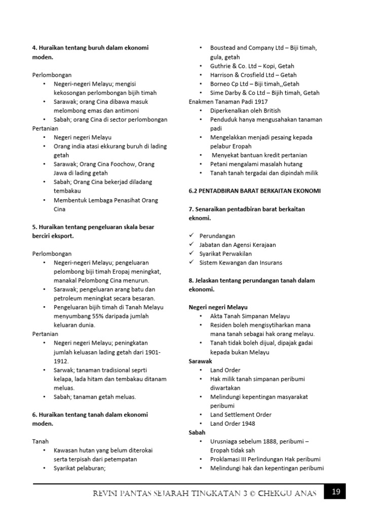 Nota Revisi Sejarah f3 Chekgu Anas | PDF