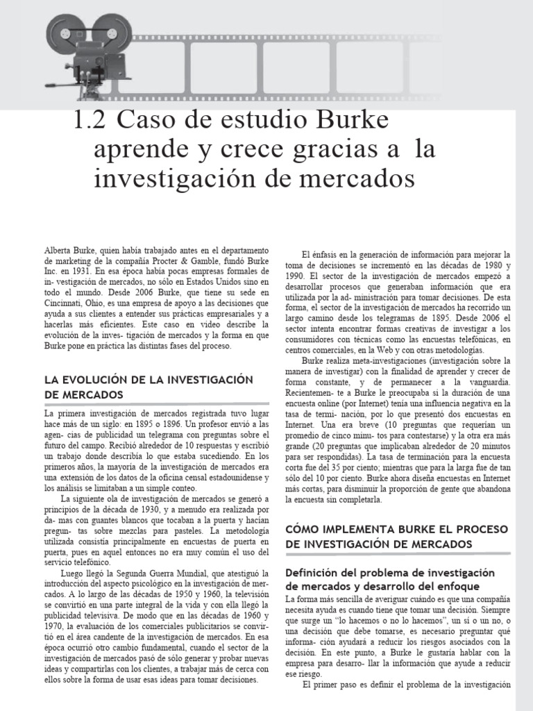 Caso de Estudio Burke Aprende y Crece Gracias A La Investigación de Mercados | PDF | Metodología ...