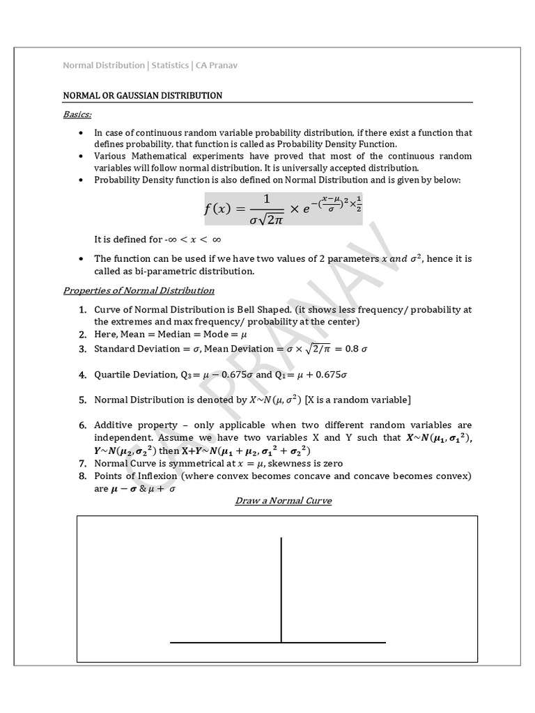 Normal Distribution - Statistics | PDF