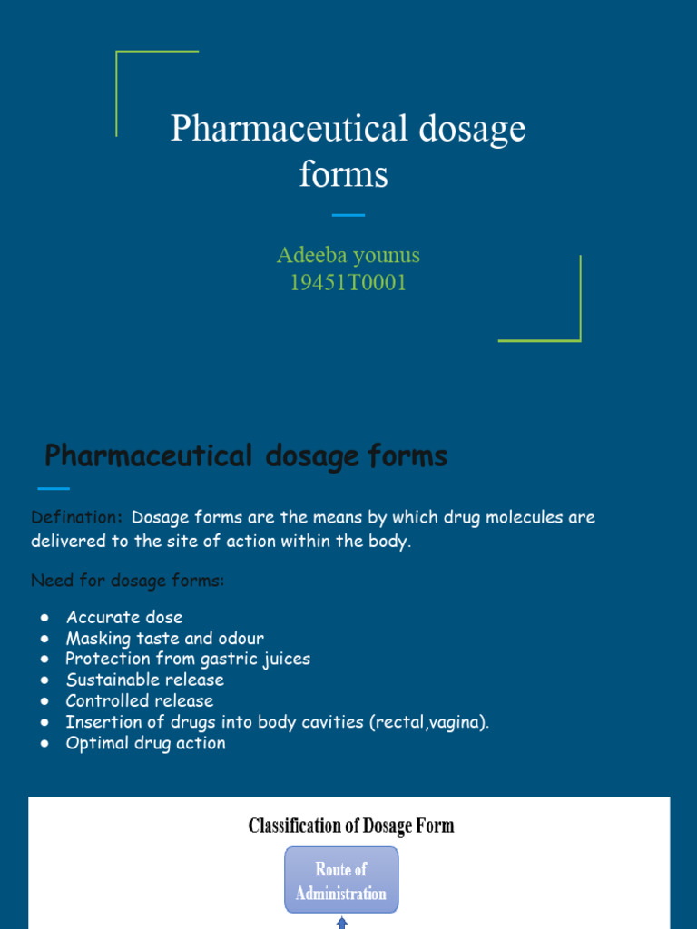 Dosage Forms | PDF | Topical Medication | Tablet (Pharmacy)
