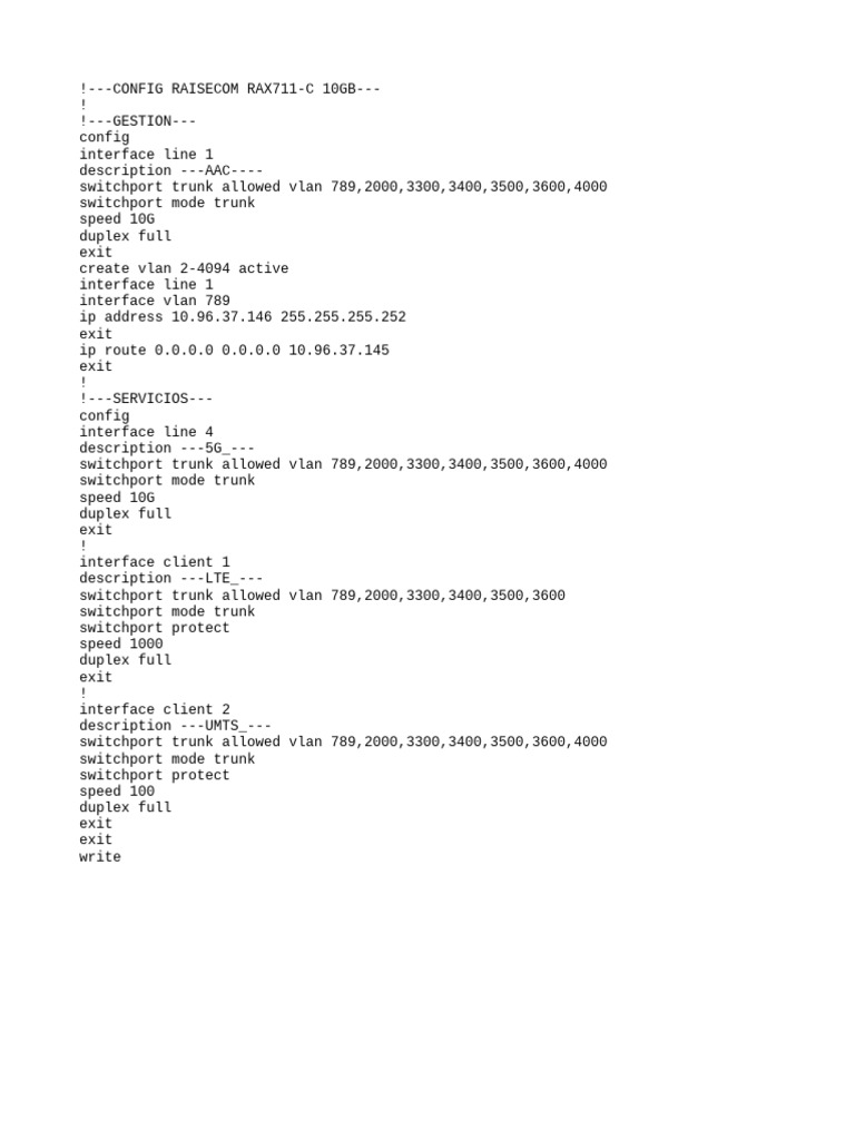 Config Raisecom Rax711-C 10gb | PDF | Business | Technology & Engineering
