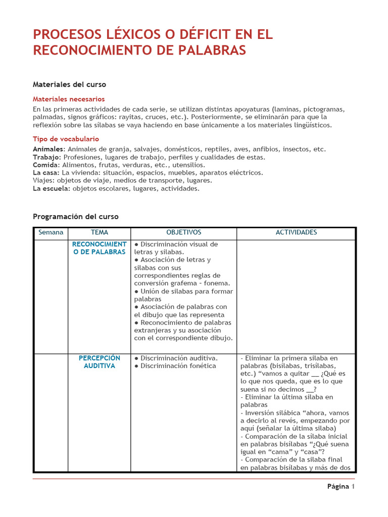 Procesos Léxicos | PDF