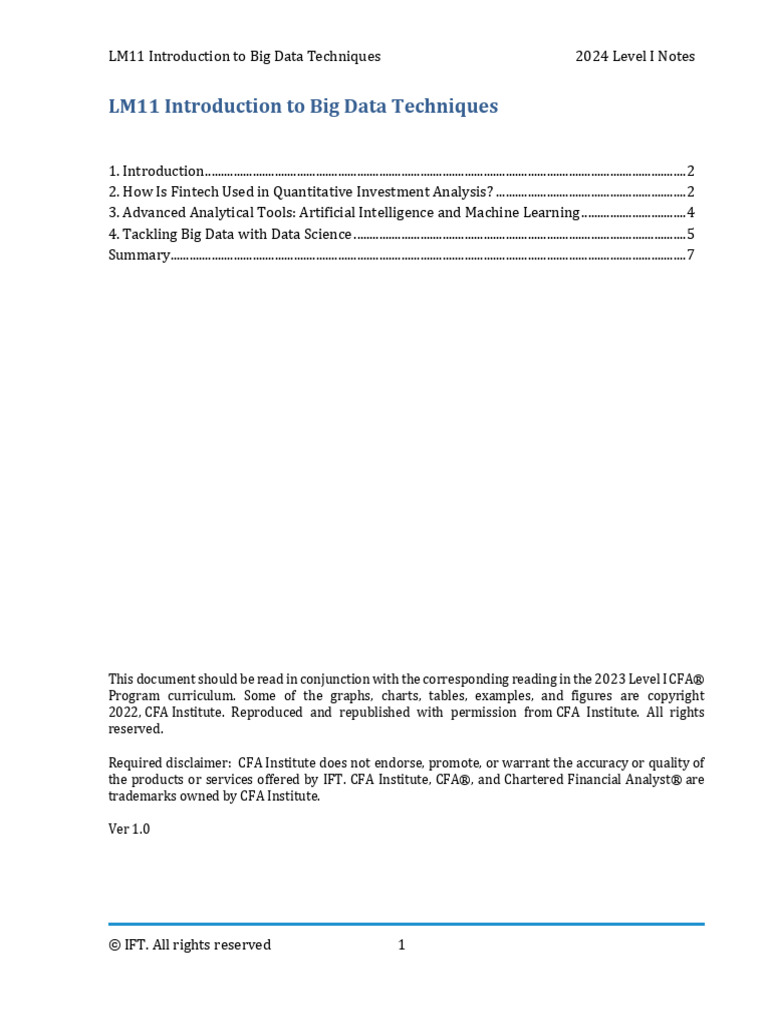 LM11 Introduction To Big Data Techniques IFT Notes | PDF | Machine ...