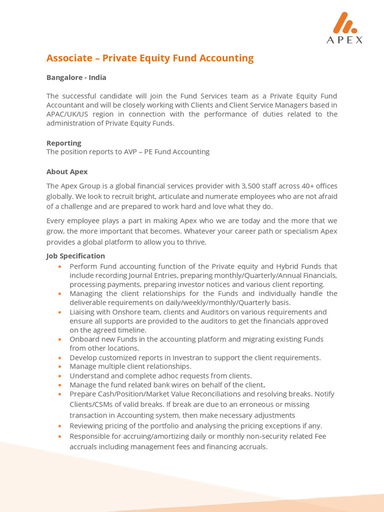 JD Freshers Private Equity Fund Accounting | PDF | Accounting | Private ...